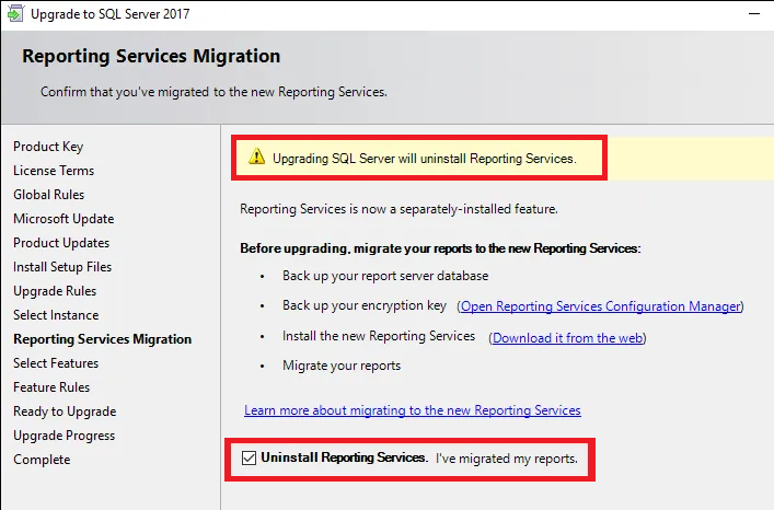 Upgrade SQL Server Reporting Services to 2017