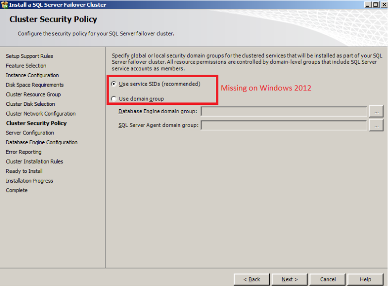 Installing SQL Server 2008 R2 on Windows 2012 cluster