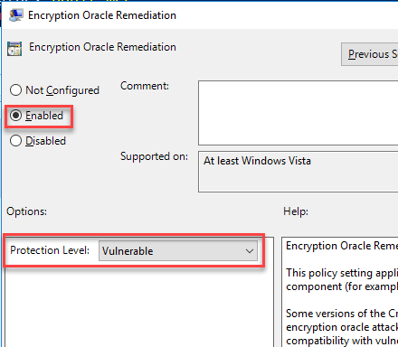 RDP Issue - CredSSP encryption Oracle remediation