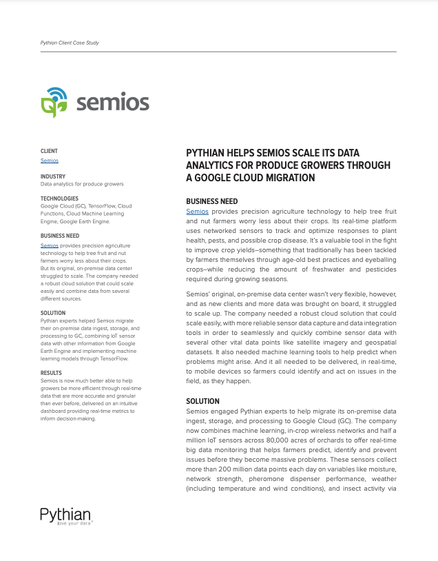 Pythian helps Semios scale data analytics through Google Cloud Migration | Pythian