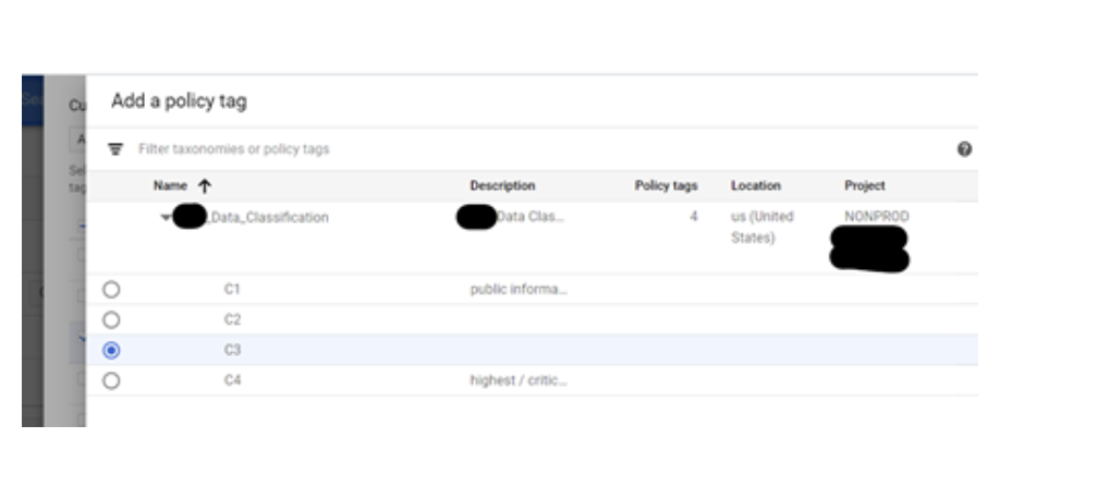 Column Level Security BigQuery(GCP) | Official Pythian®® Blog